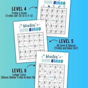 Winter Music Note Bingo | Music Theory Game for Piano Students | Naming ...