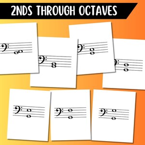 Music Intervals Flash Cards: Piano Theory (digital PDF) - Etsy