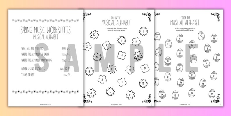 Spring Music Worksheets | Musical Alphabet [beginner Piano] Easter ...