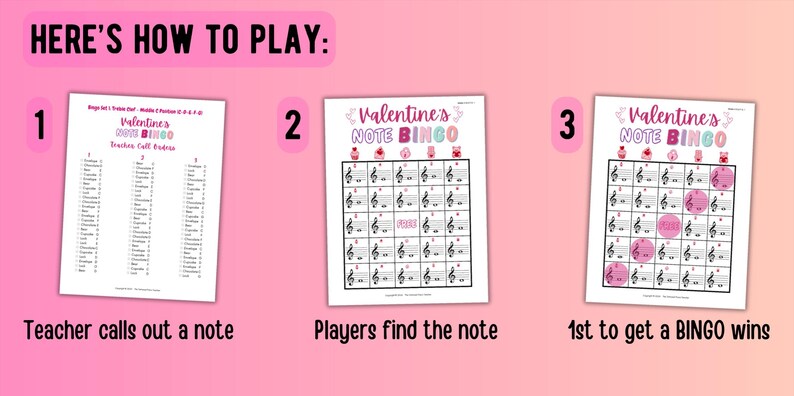 Valentine's Day Music Note Bingo | Music Theory Game for Piano Students ...