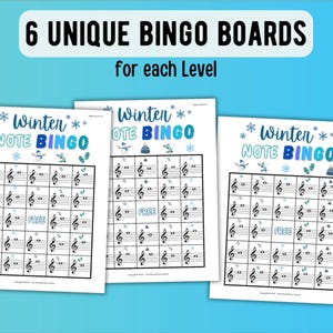 Winter Music Note Bingo | Music Theory Game for Piano Students | Naming ...