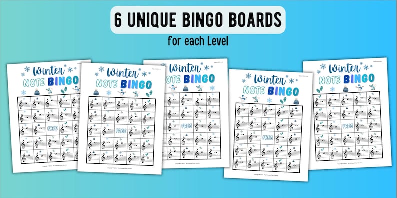 Winter Music Note Bingo | Music Theory Game for Piano Students | Naming ...