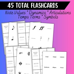 Music Symbols Flash Cards | Dynamics Terms | Piano Music Theory ...