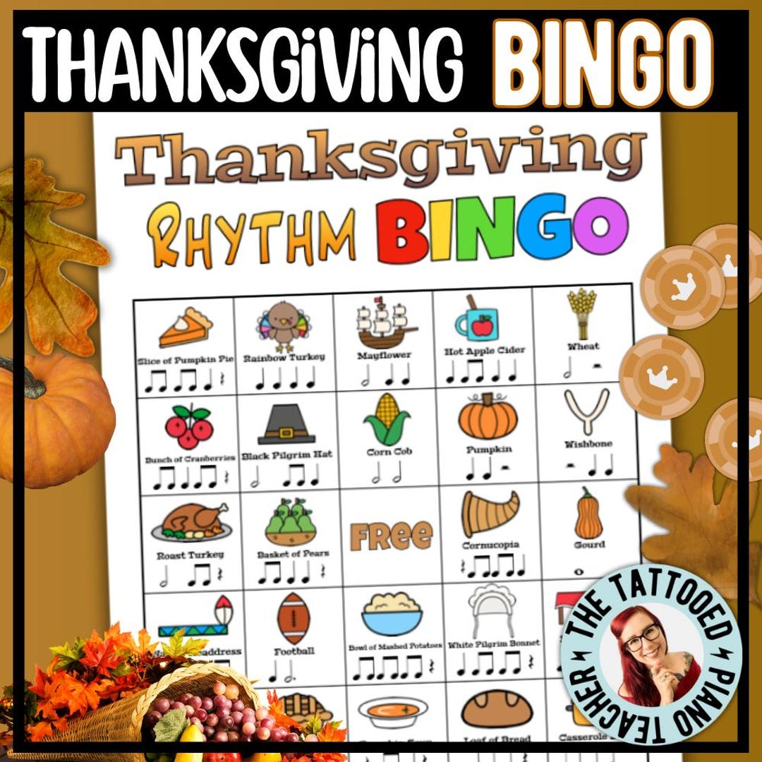 Thanksgiving Rhythm Bingo Game: Music Note Values (PDF) - Etsy