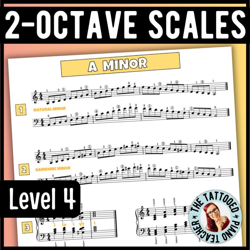 Piano Scale Sheets: Major & Minor Scales, Chords, Arpeggios (PDF) - Etsy