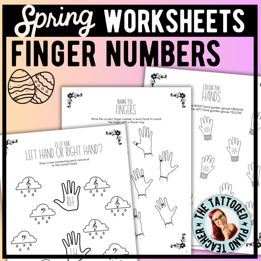 Spring Music Worksheets | Finger Numbers [beginner Piano Worksheets ...