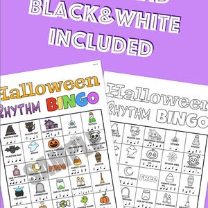 Halloween Rhythm Bingo: Music Note Values Game (printable PDF) - Etsy