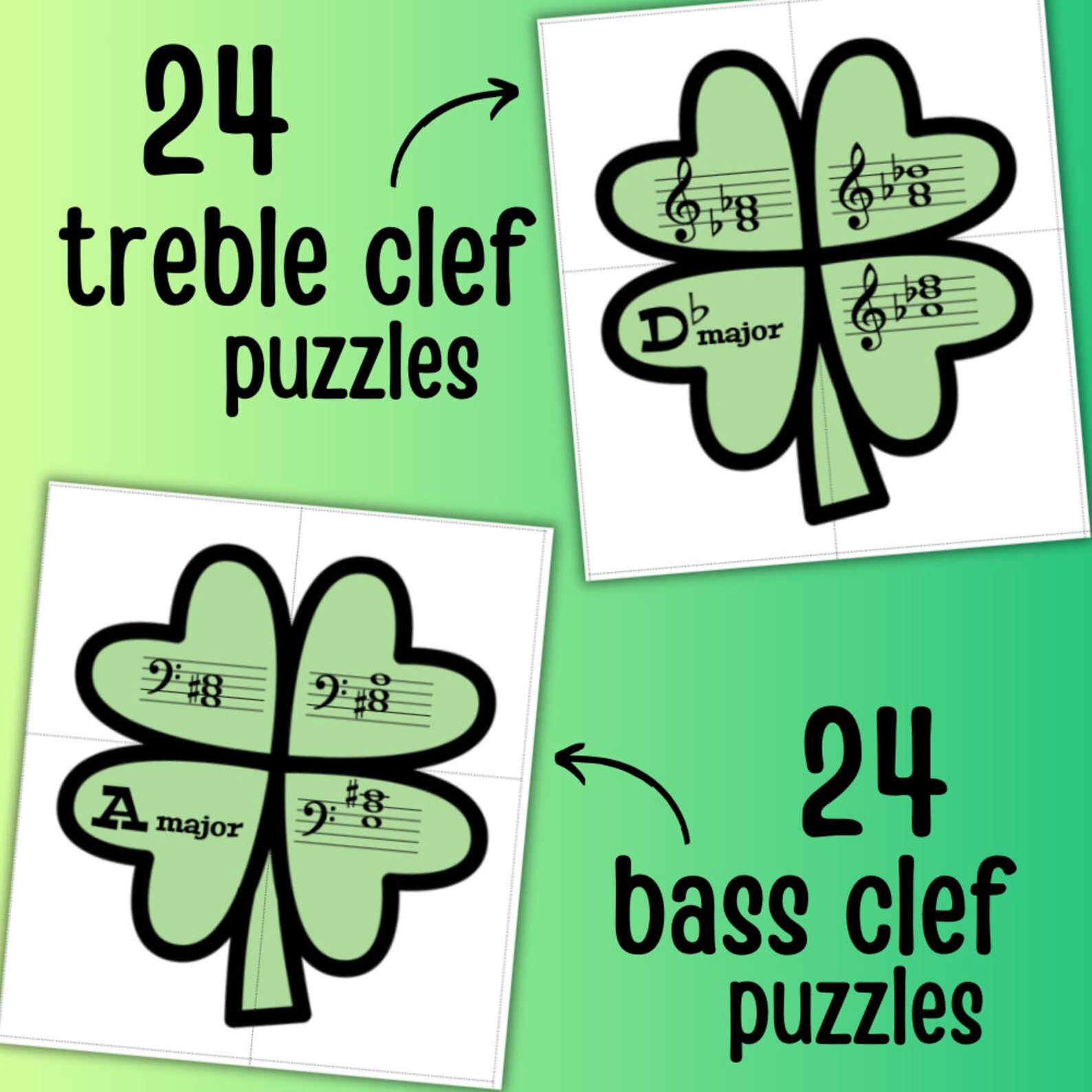Chord Inversions Puzzles - St. Patrick's Day Music Theory Triads for ...