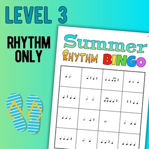 Summer Rhythm Bingo | Music Bingo Game for Beginners (note Values, Rest ...