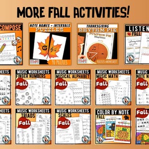 Thanksgiving Music Note Bingo: Music Theory Game for Piano Students ...