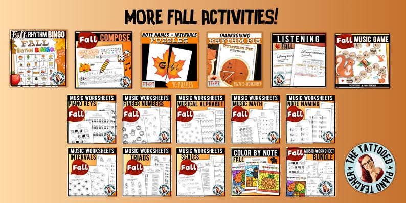 Thanksgiving Music Note Bingo: Music Theory Game for Piano Students ...