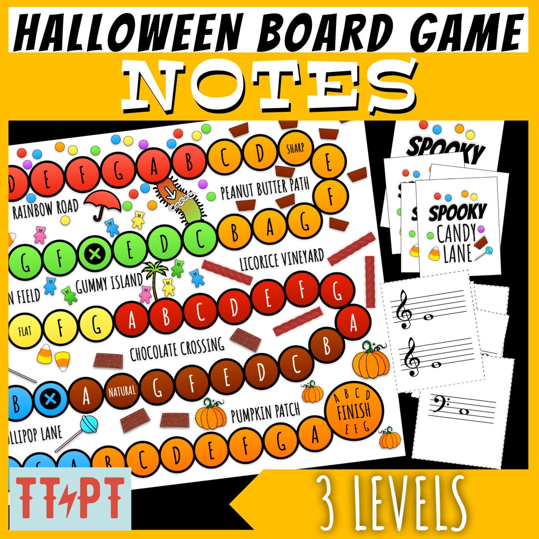 Halloween Music Game | Board Game for Notes on the Staff | Music Theory ...