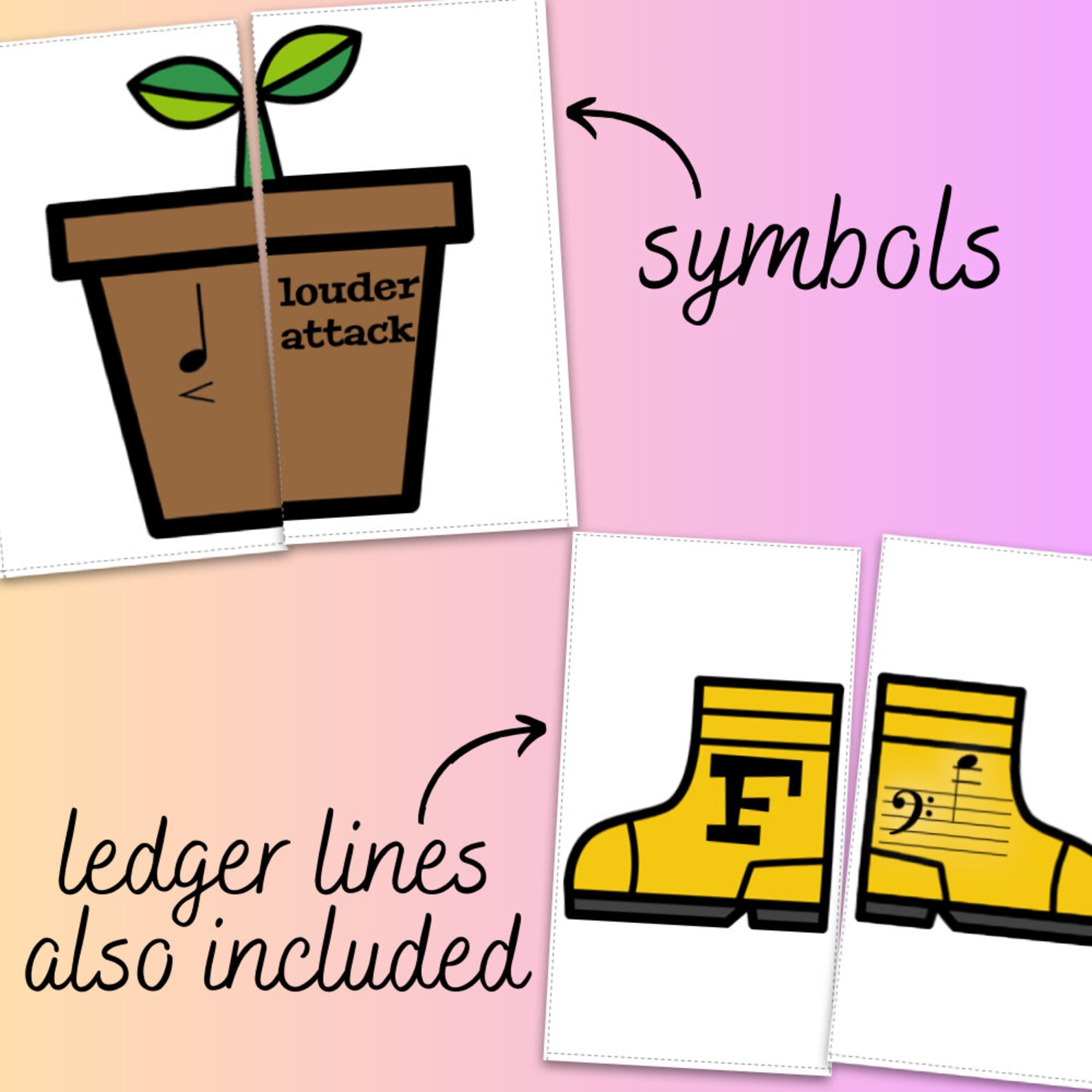 Spring Music Theory Puzzles | Notes Intervals Keys Symbols Flashcards ...