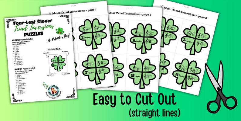 Chord Inversions Puzzles - St. Patrick's Day Music Theory Triads for ...