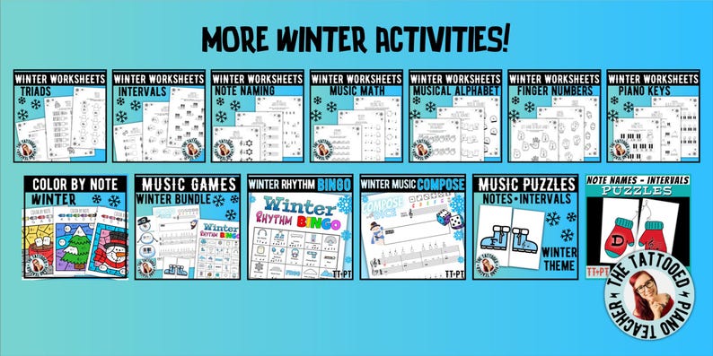 Winter Music Note Bingo | Music Theory Game for Piano Students | Naming ...