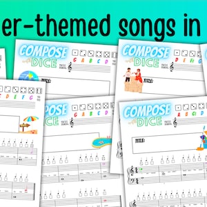 Summer Music Composing Activity for Piano | Compose With Dice - Etsy