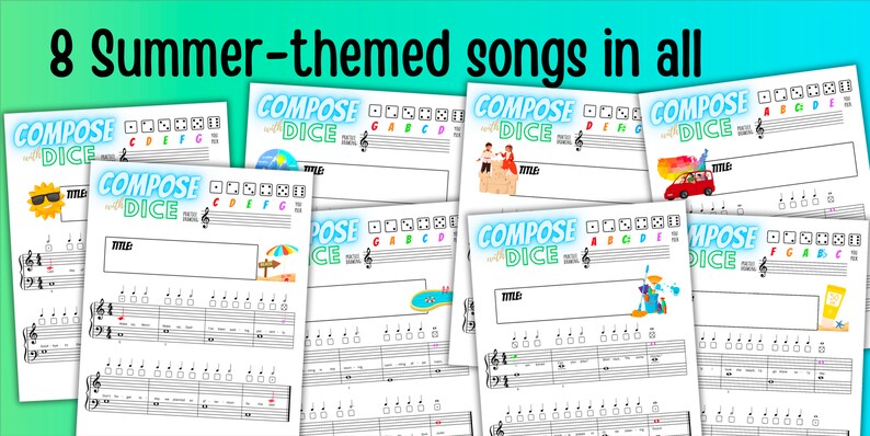 Summer Music Composing Activity for Piano Compose With Dice - Etsy