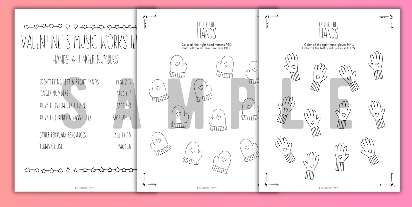 Valentine's Day MUSIC WORKSHEETS | Finger Numbers [beginner Piano ...