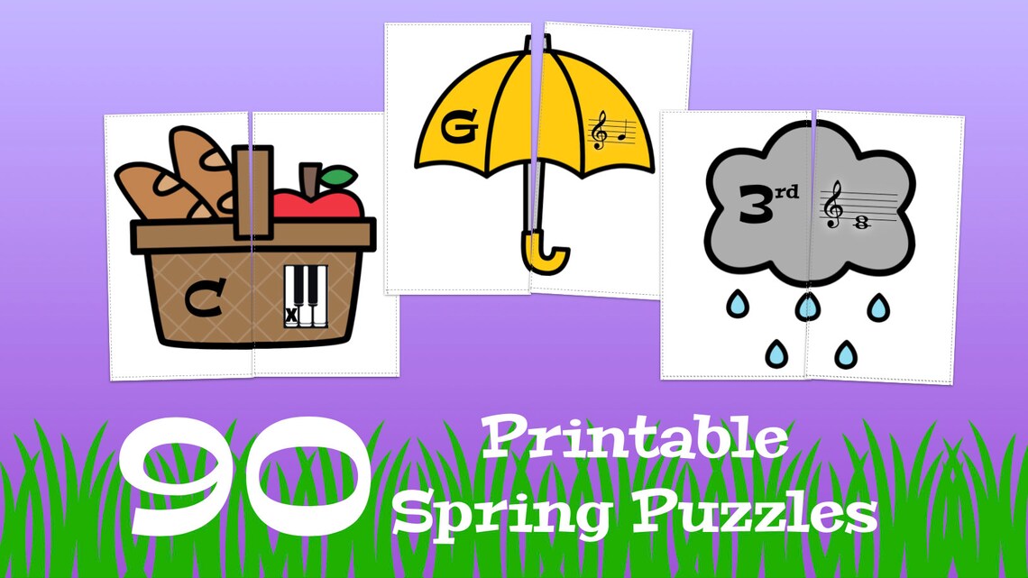 Spring Music Theory Puzzles | Notes Intervals Keys Symbols Flashcards ...
