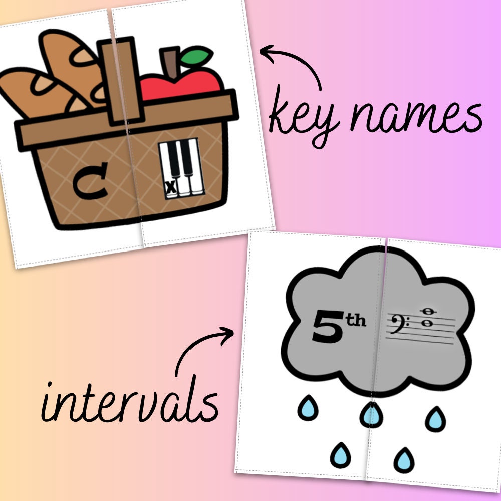 Spring Music Theory Puzzles | Notes Intervals Keys Symbols Flashcards ...