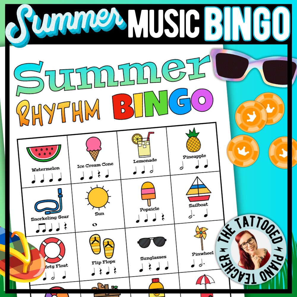 Summer Rhythm Bingo | Music Bingo Game for Beginners (note Values, Rest ...