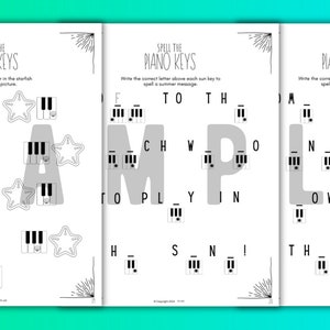 Summer Music Worksheets | Piano KEYS [black Keys, White Keys] Beach ...