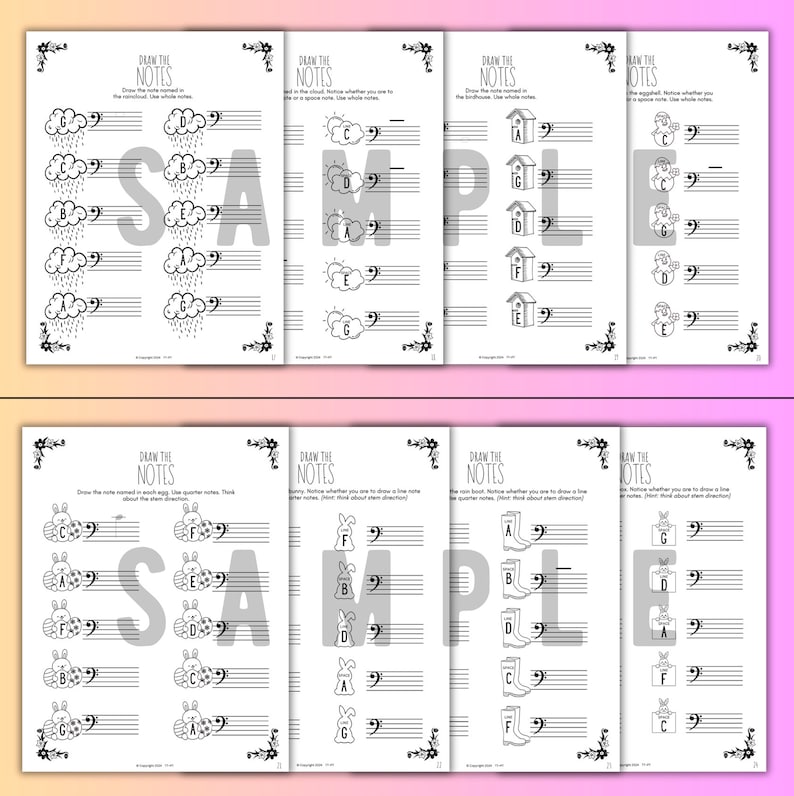 Spring Music Worksheets | Note Naming [beginner Piano Worksheets ...