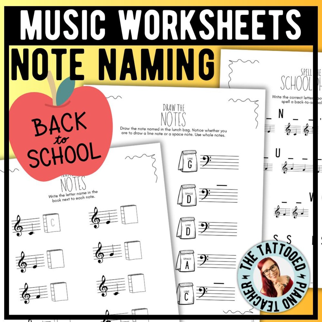 Back to School Music Worksheets | Note Naming [beginner Piano ...