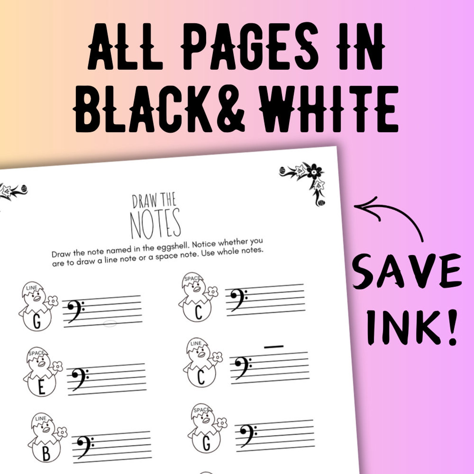 Spring Music Worksheets | Note Naming [beginner Piano Worksheets ...
