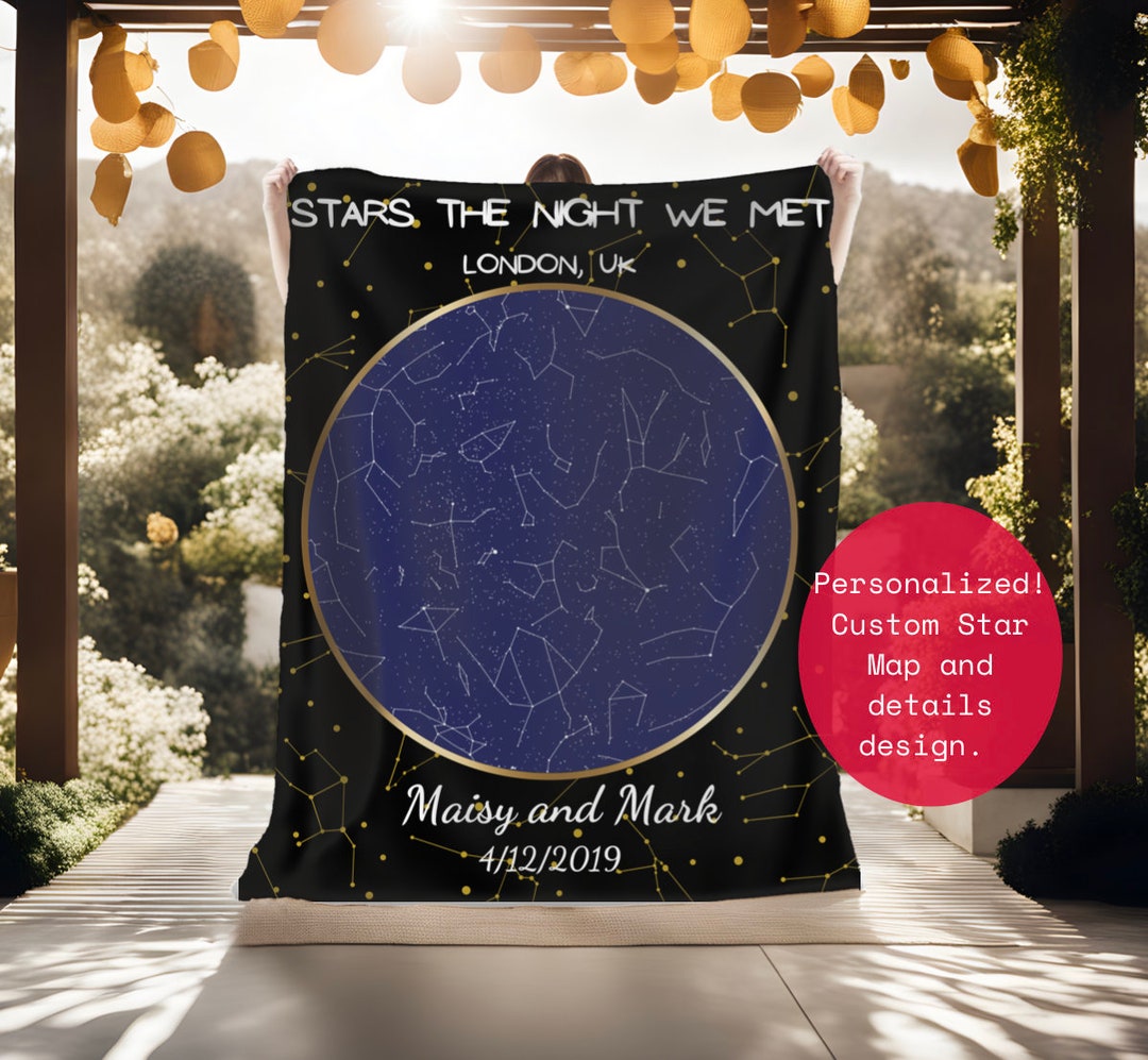 Personalized Star Map Blanket, the Night We Met Blanket, Custom Star ...