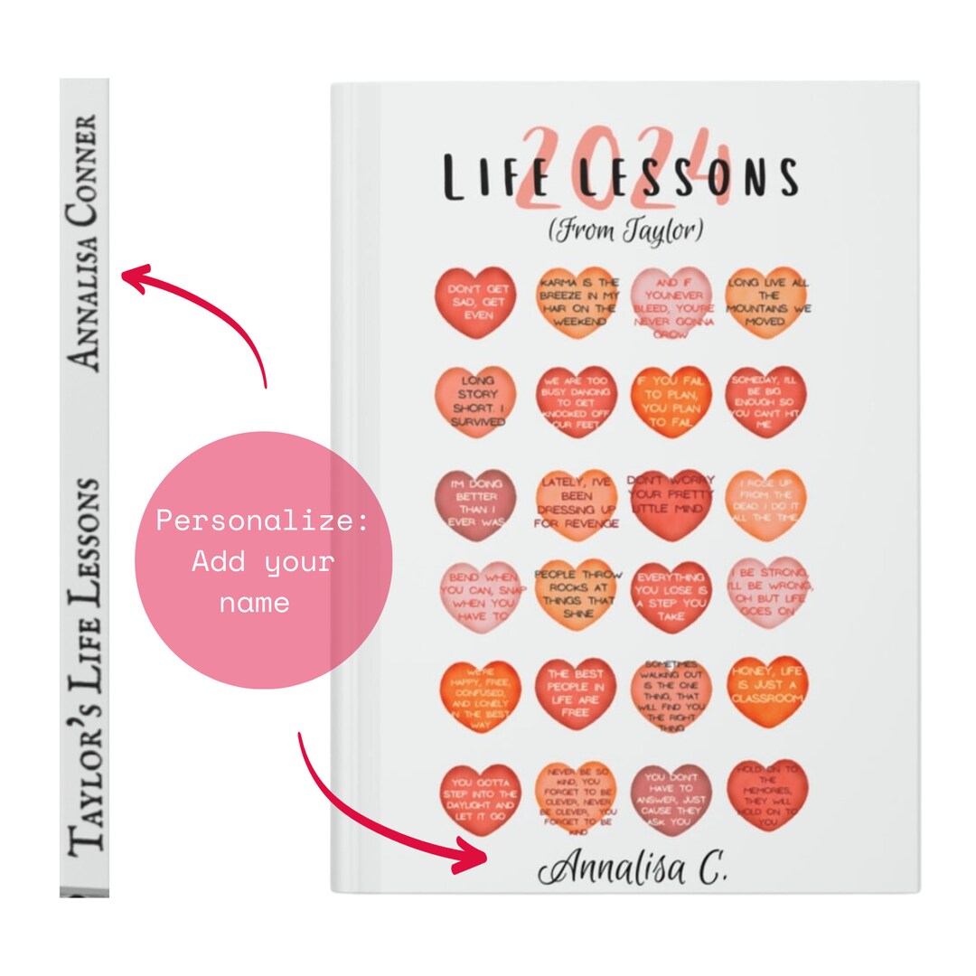 Personalized 2024 Life Lessons From Taylor Journal Notebook,swift Fans ...