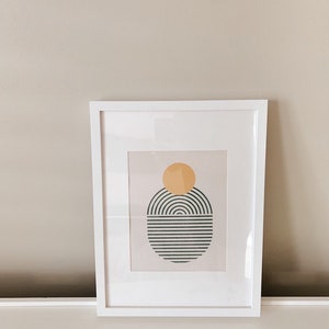 Dawn Print, Modern Wall Art, Printable Geometric Art, Symbolic Sunrise ...