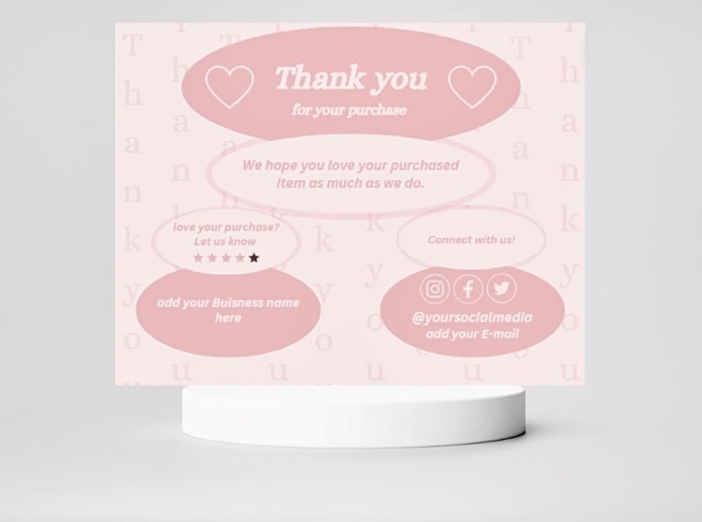 Thank You Card Template, Printable Thank You Card Template, Business ...