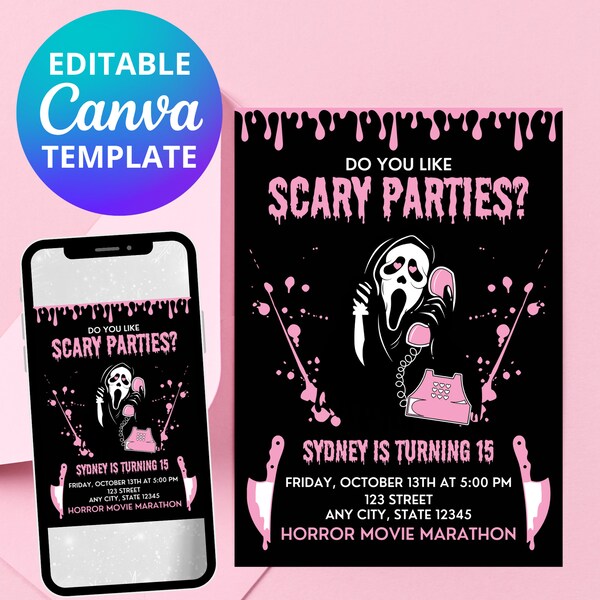Ghostface Birthday Invitation - Etsy Australia Ghostface Birthday Invitation - Etsy Australia