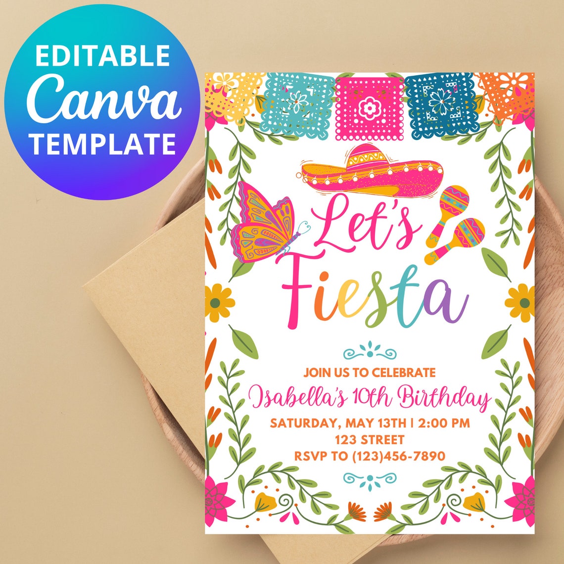 Editable Birthday Party Invitation | Fiesta Invitation | Any Age ...