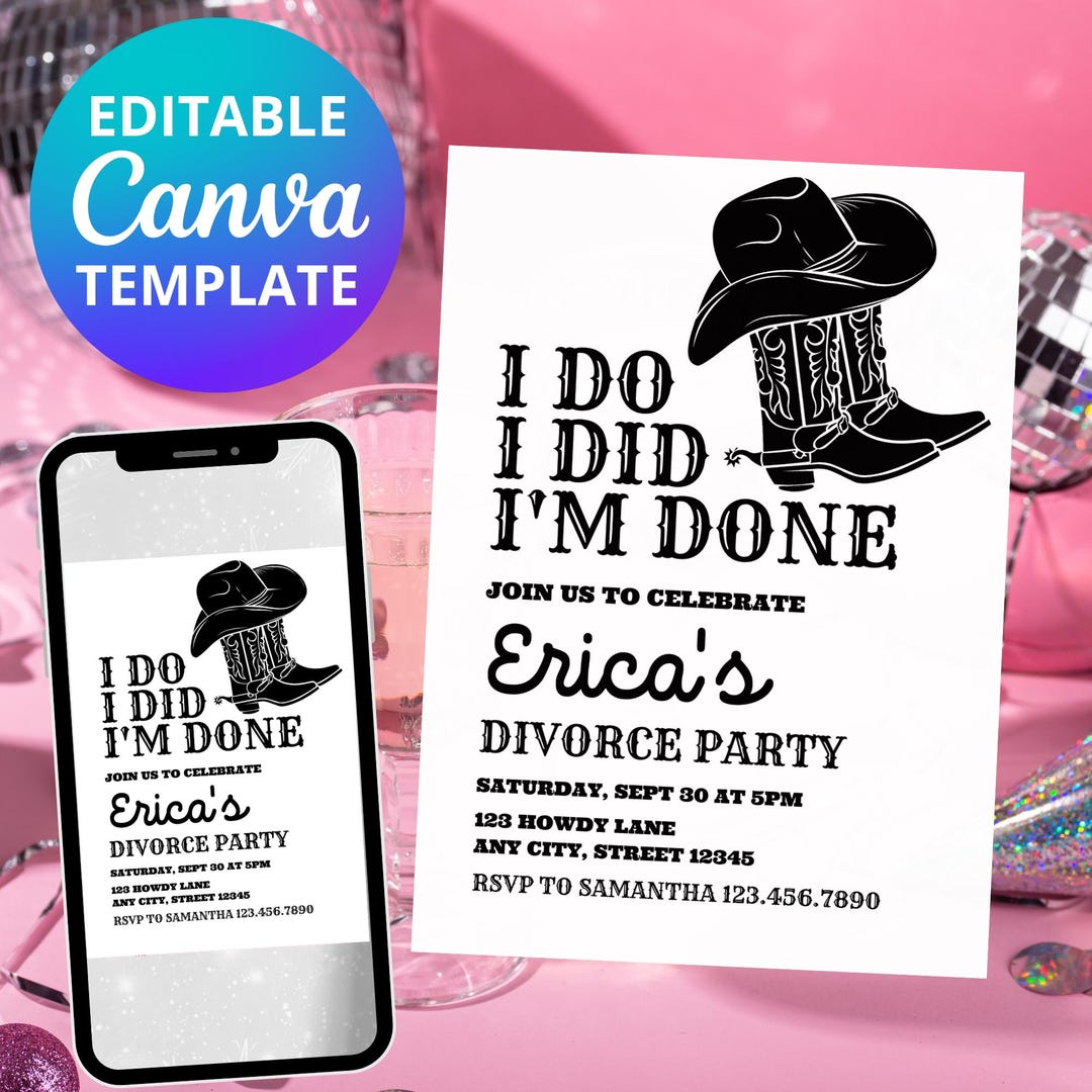 Divorce Party Invitation, Cowgirl Party Theme, Divorce Party Invite ...