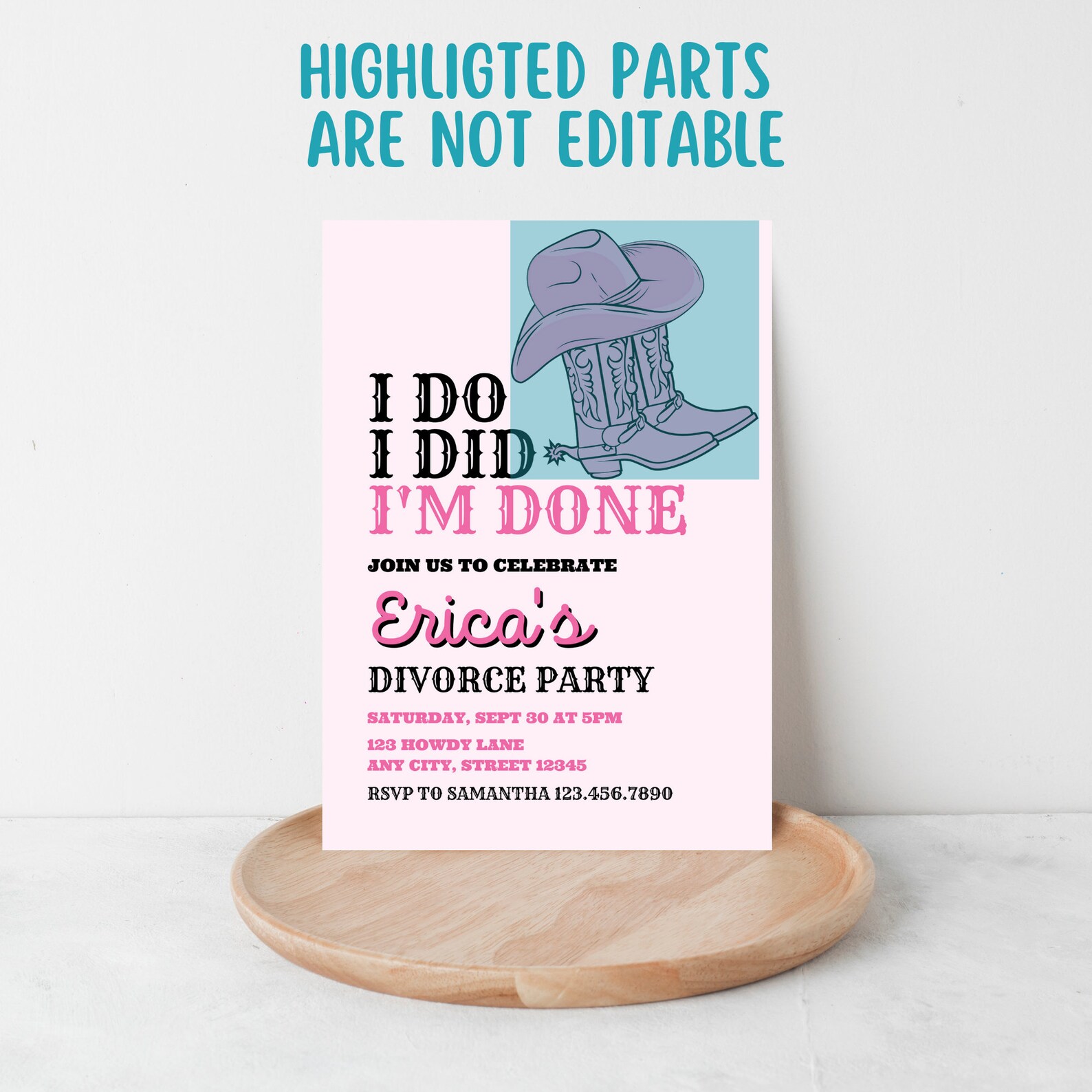 Divorce Party Invitation, Cowgirl Party Theme, Divorce Party Invite ...