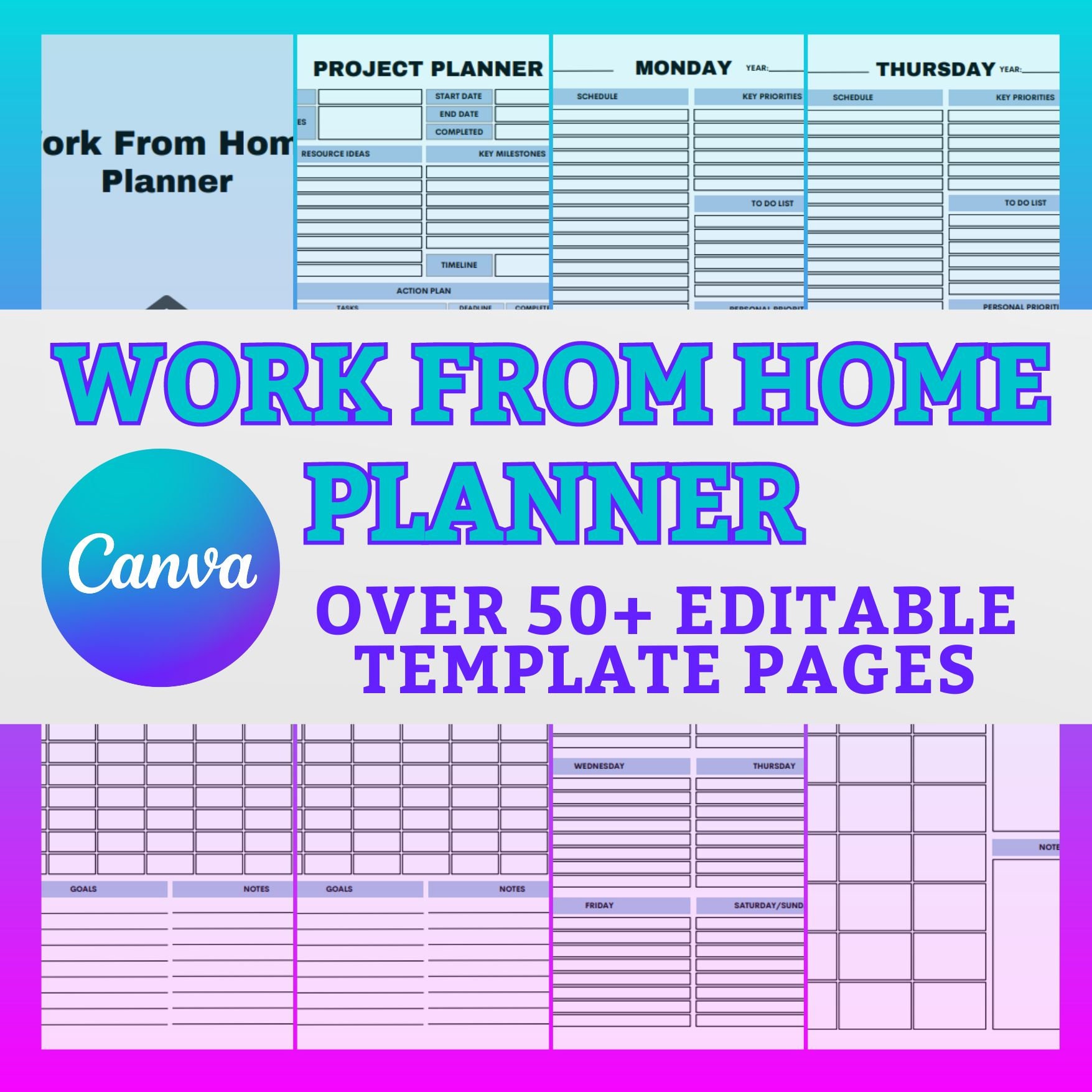 100 Editable Canva Planner and Journal Templates, Amazon KDP Interior ...