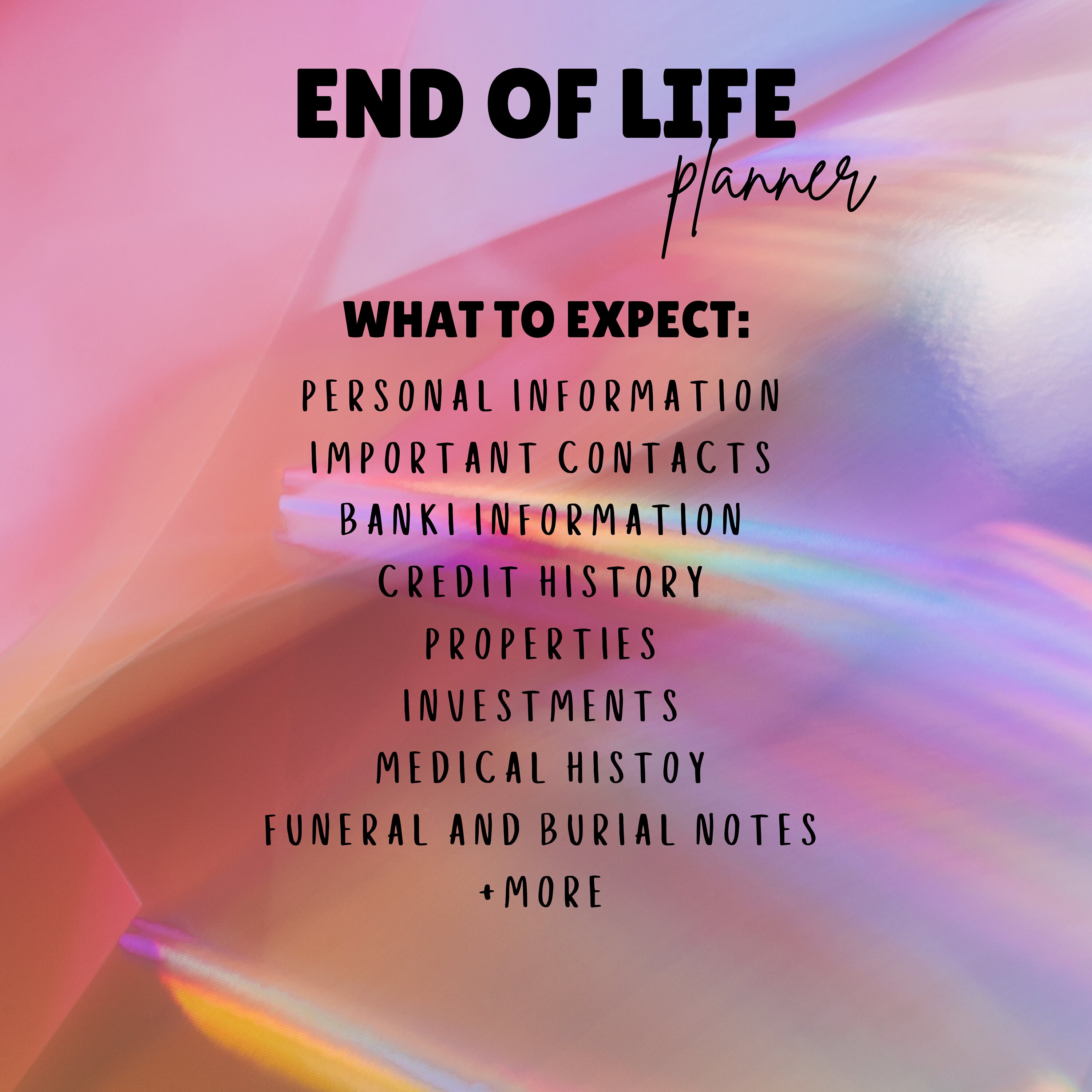 End of Life Planner, Last Wishes Notebook, Estate Plan, Living Will ...