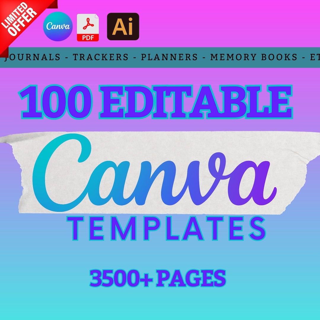 100 Editable Canva Planner and Journal Templates, Amazon KDP Interior ...