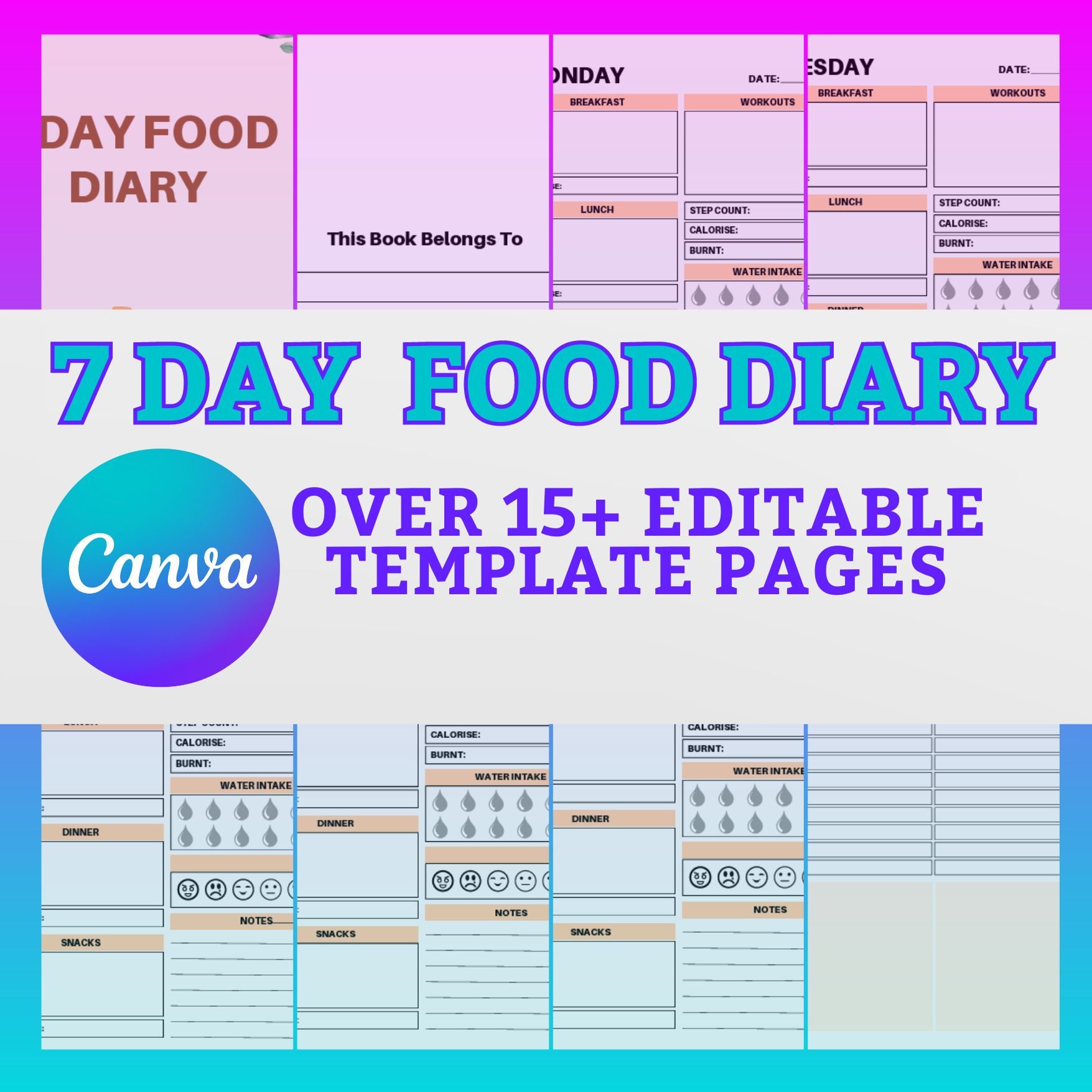 100 Editable Canva Planner and Journal Templates, Amazon KDP Interior ...