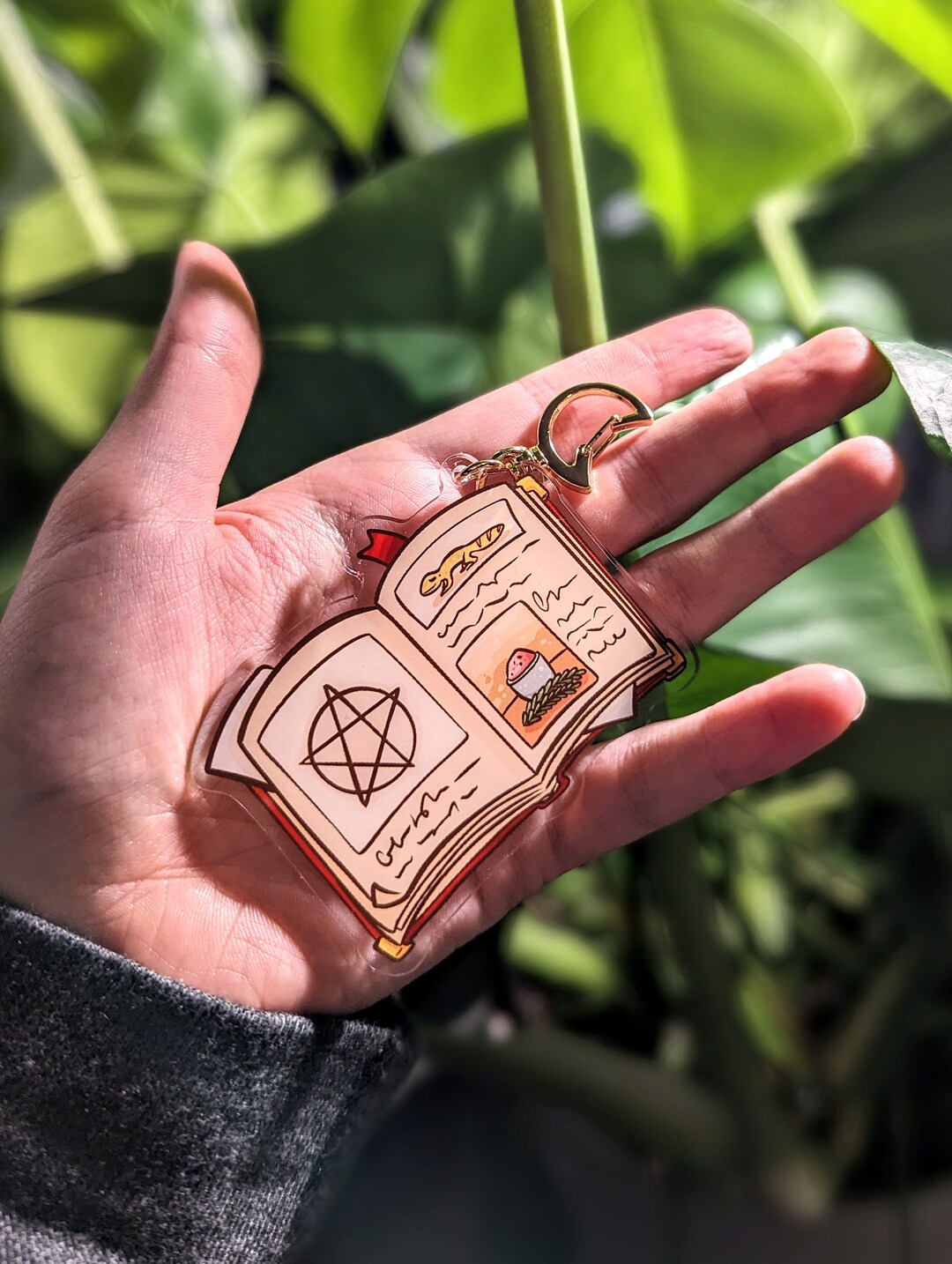 Kawaii Spell Book Acrylic Charm for Witches - Cute Accessory for Bags ...