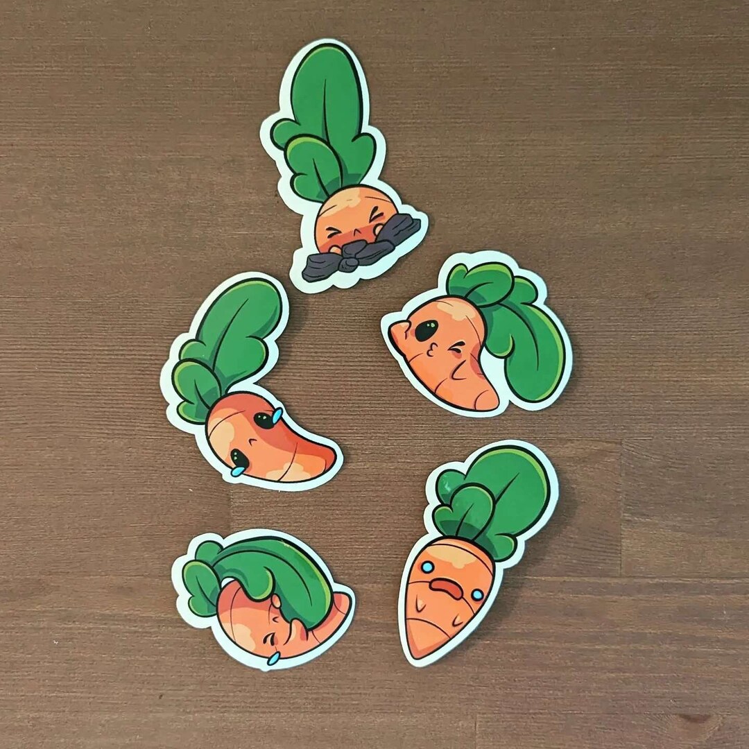 Distressed Carrot Stickers - Etsy