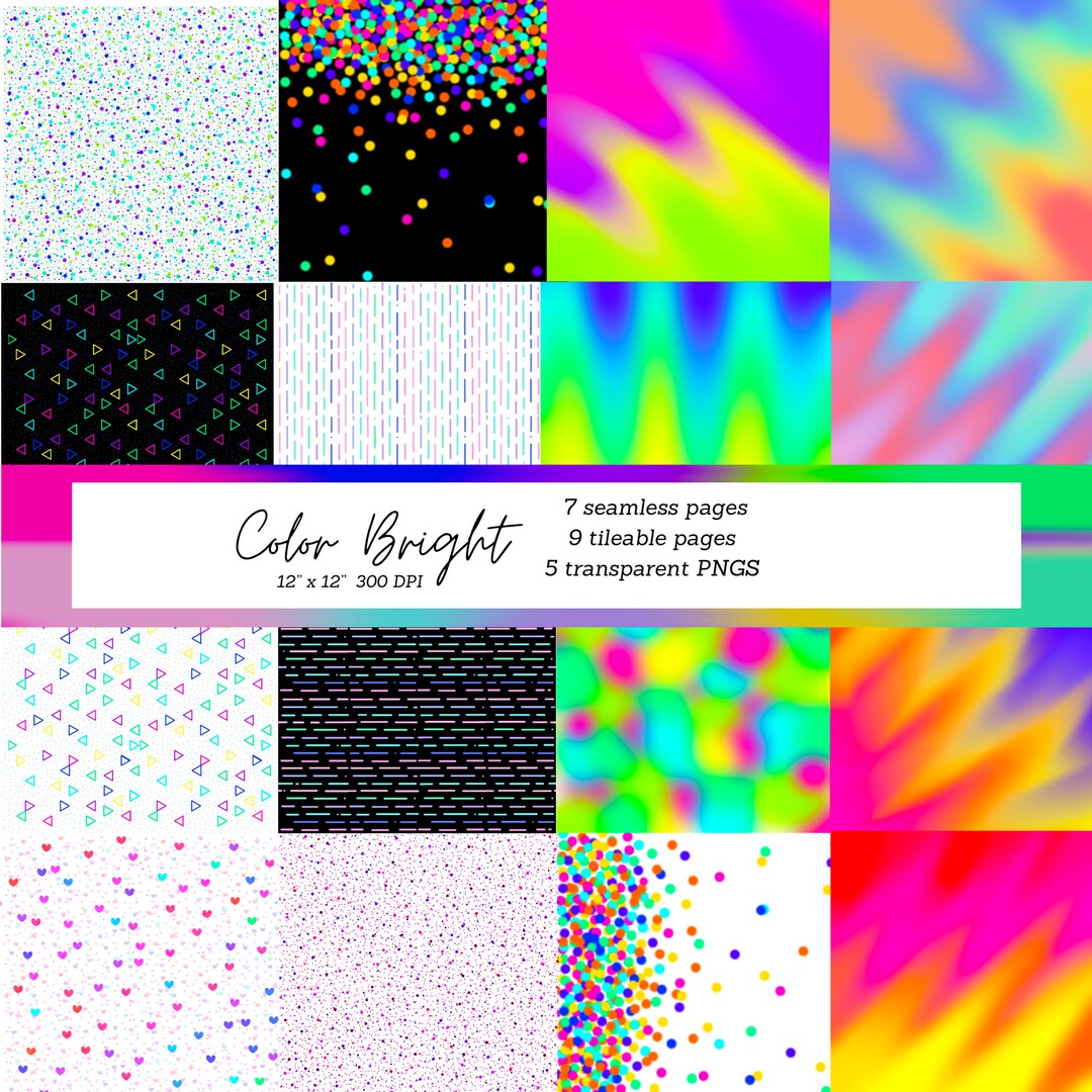 Color Bright Digital Paper - Etsy
