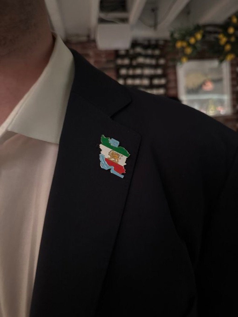 Iran Flag Pin - Persian Pin - Shir O Khorshid - Enamel - Etsy