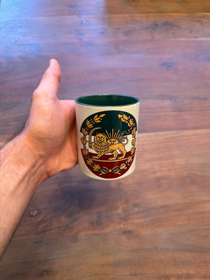 Persian Lion and Sun Mug | Symbol of Iranian Heritage | Persian Coffee ...