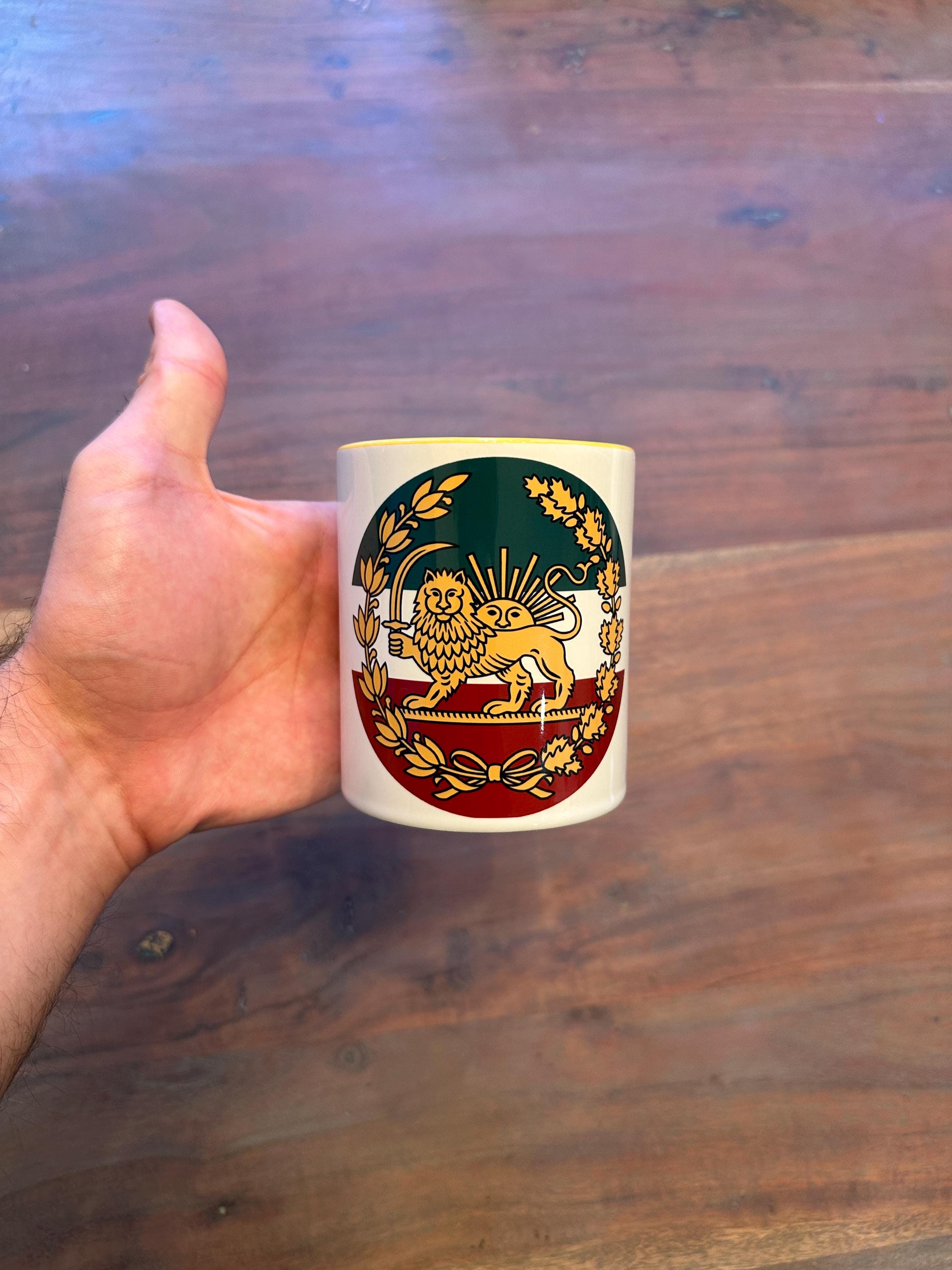 Persian Lion and Sun Mug | Symbol of Iranian Heritage | Persian Coffee ...