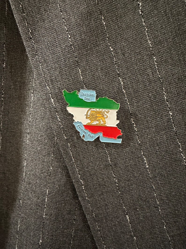 Iran Flag Pin - Persian Pin - Shir O Khorshid - Enamel - Etsy