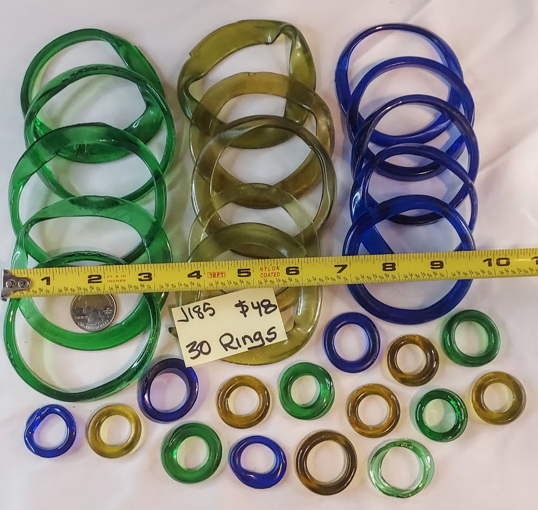 DIY J185 Recycled Glass Rings From Bottles, Add Beads, Shells, Bells ...