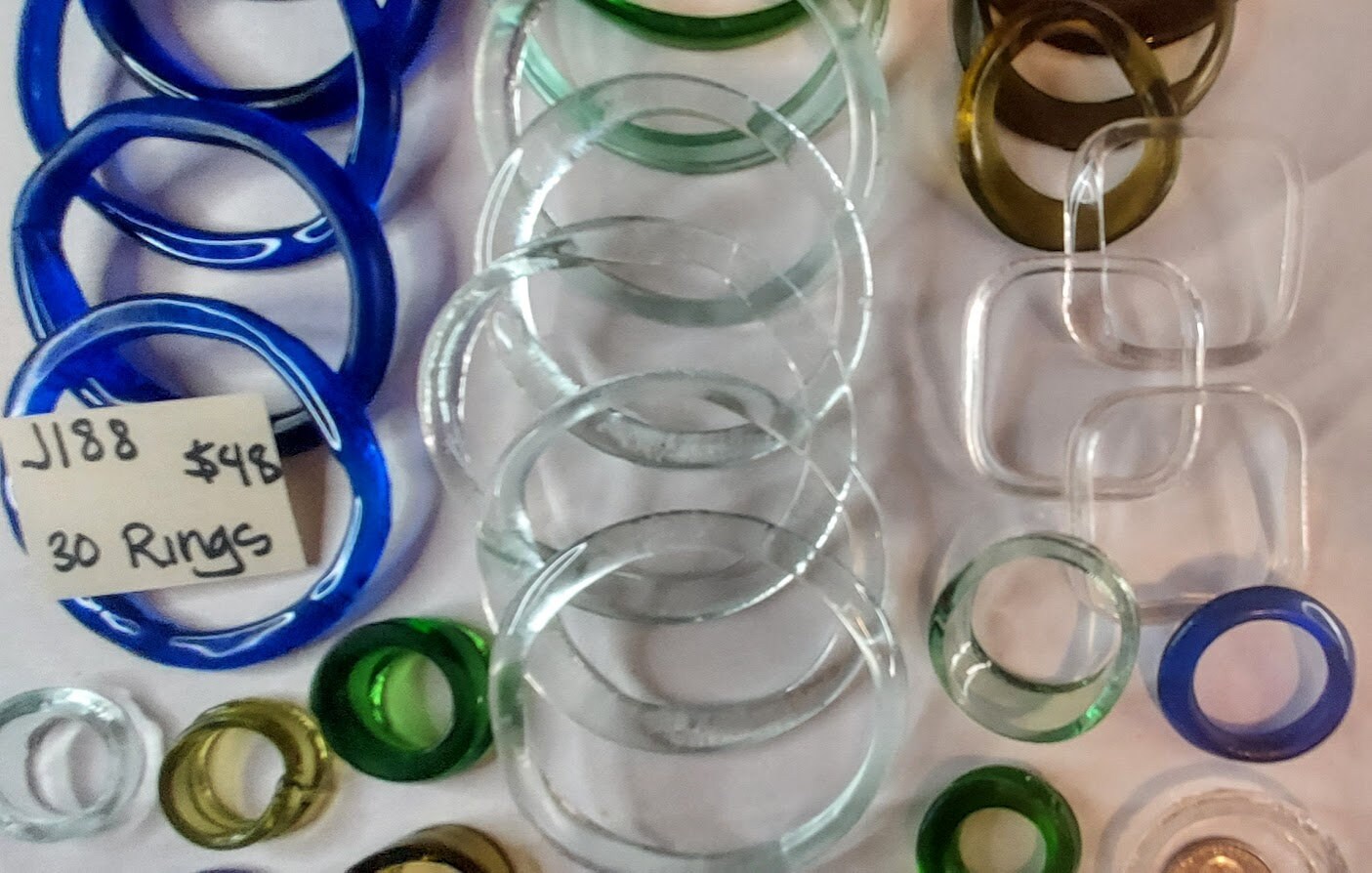 DIY J188 Recycled Glass Rings From Bottles, Add Beads, Shells, Bells ...